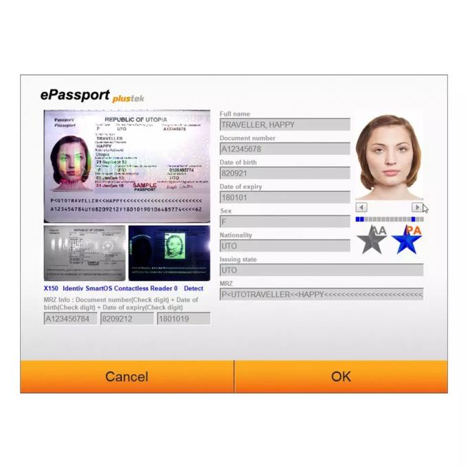 X200 Rfid Documento Ocr Mrz Pasaporte Escáner Quiosco Mrz Pasaporte
