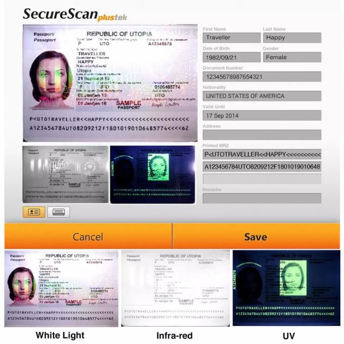 X150 Escáner De Pasaporte Biométrico Portátil De Página Completa Ocr Id